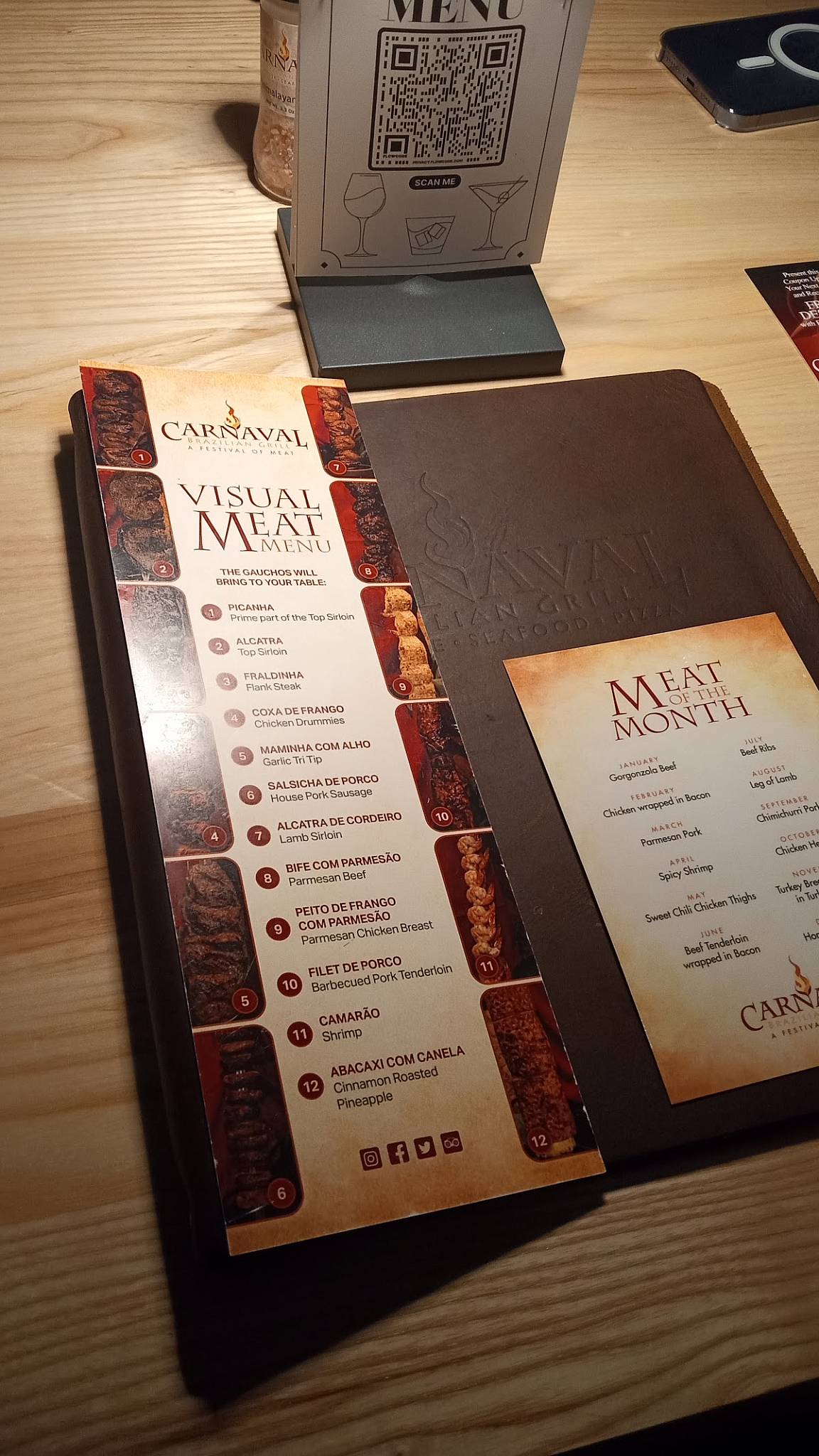 Menu at Carnaval Brazilian Grill restaurant, Sioux Falls