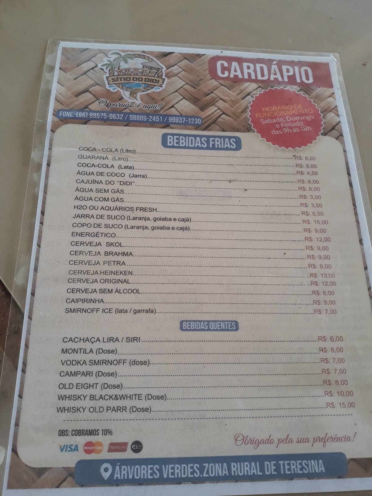 Menu em Sitio Do Didi restaurante, Teresina