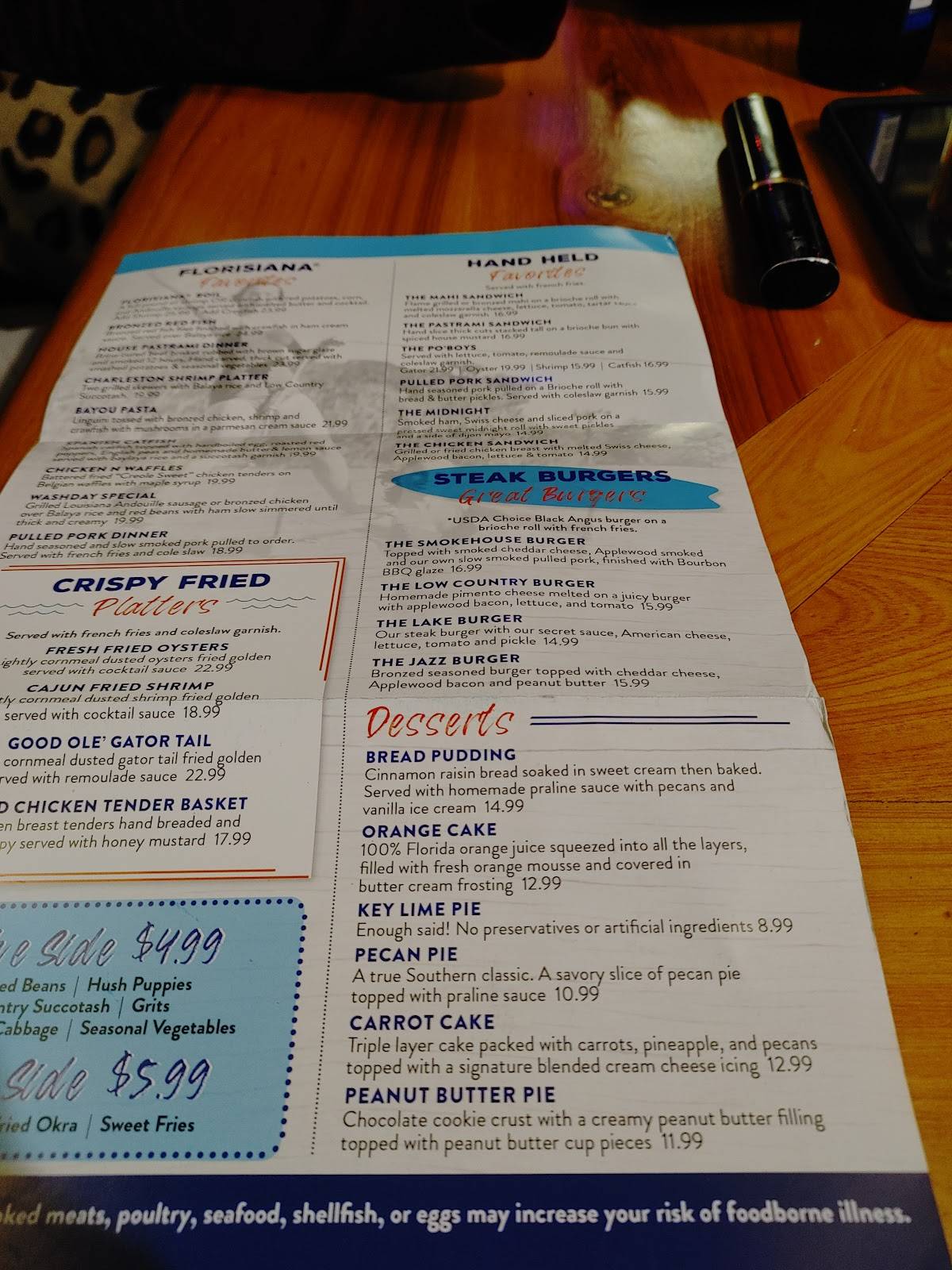 Menu at Ski Beach Bar and Grill, Leesburg