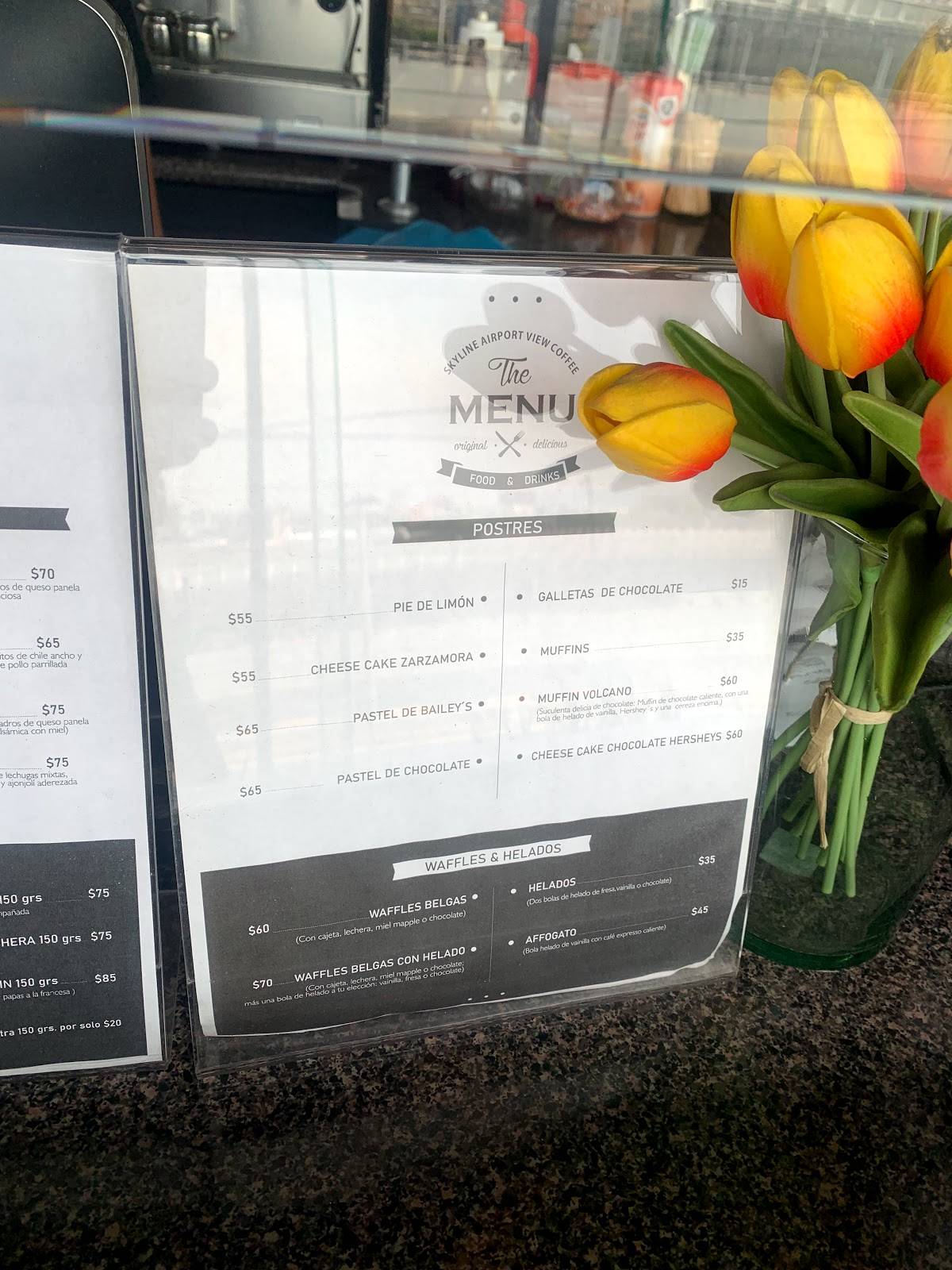 Carta del restaurante Skyline Coffee, Ciudad del México