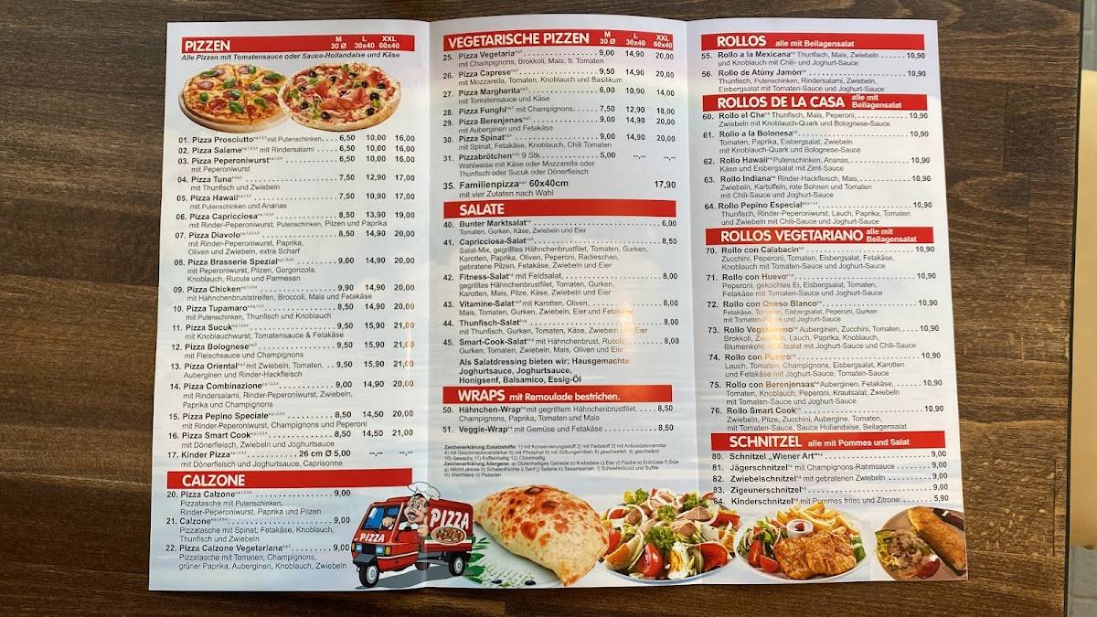 Menu au Smart Cook restaurant, Marbourg