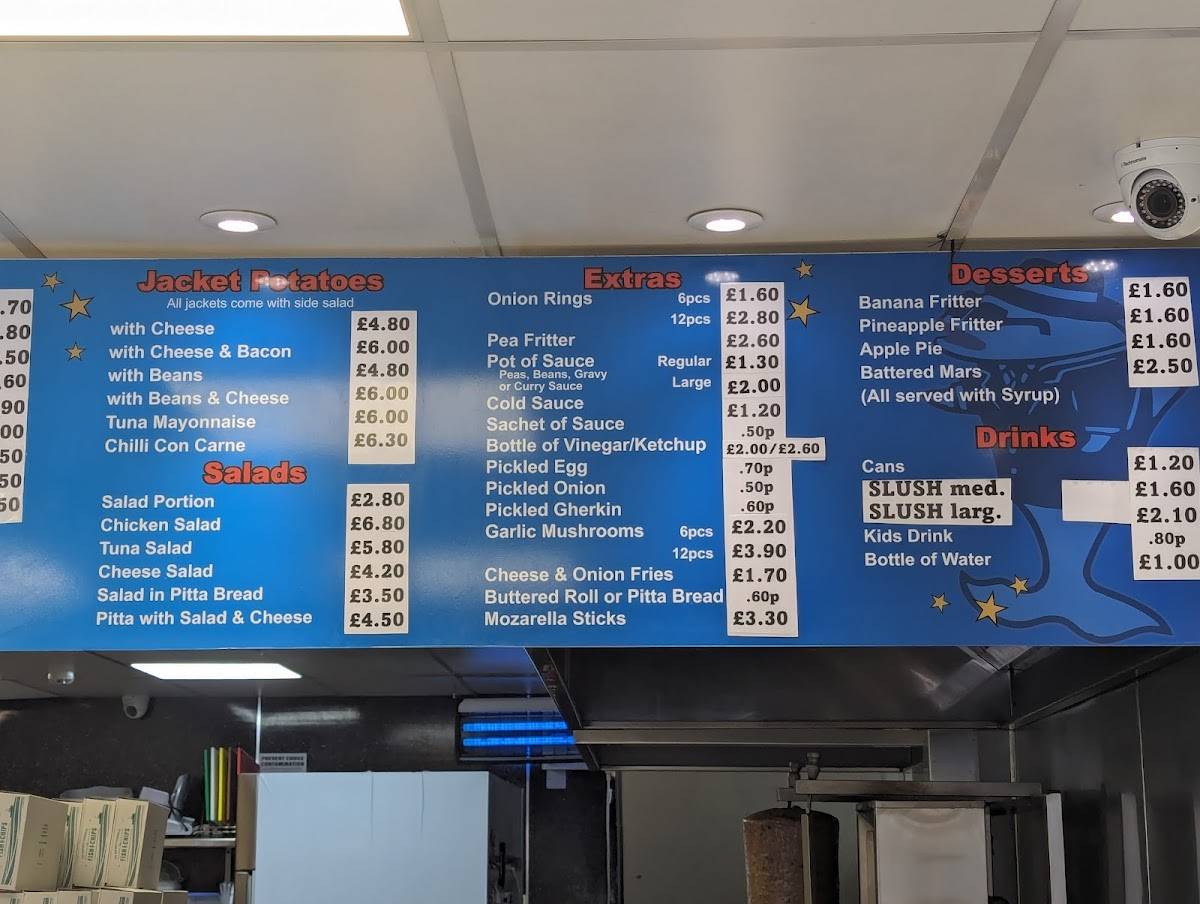 Menu at Smart Fish Bar, Clevedon