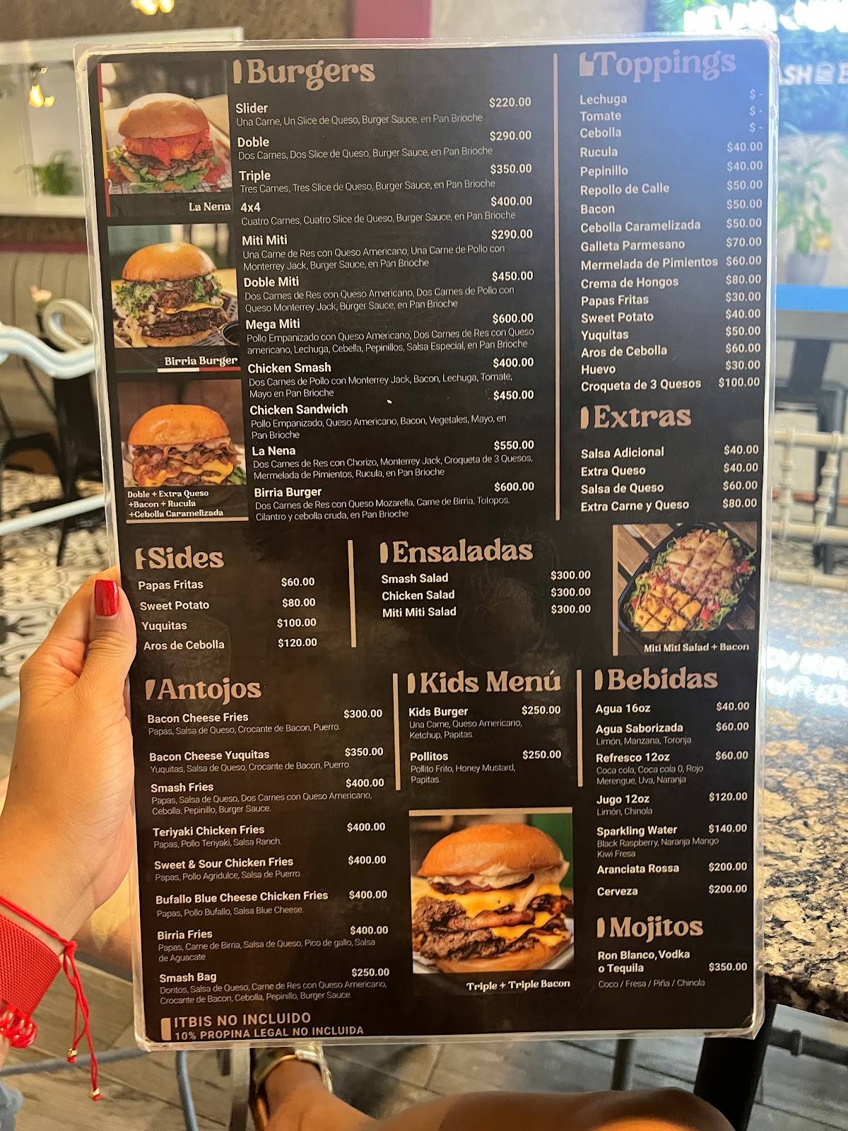 Carta del restaurante Smash Burger, Santo Domingo