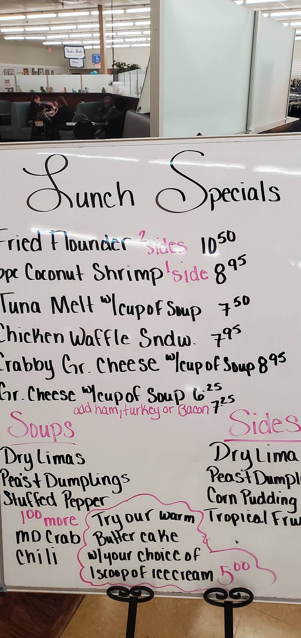 Menu at Smith's Cafe, Seaford