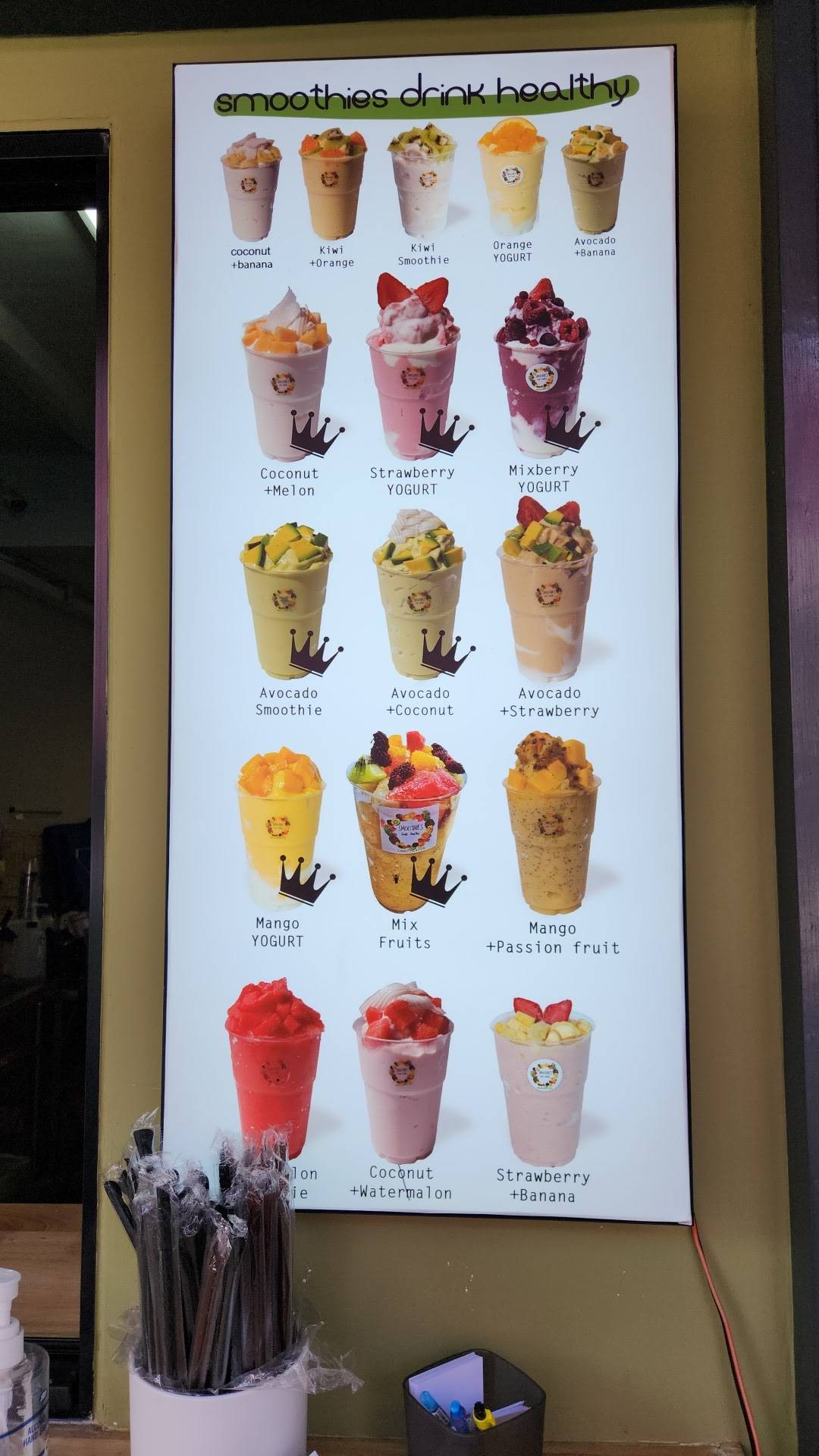 Carta del pub y bar Smoothies Drink Healthy สาขา บรรทัดทอง, Bangkok