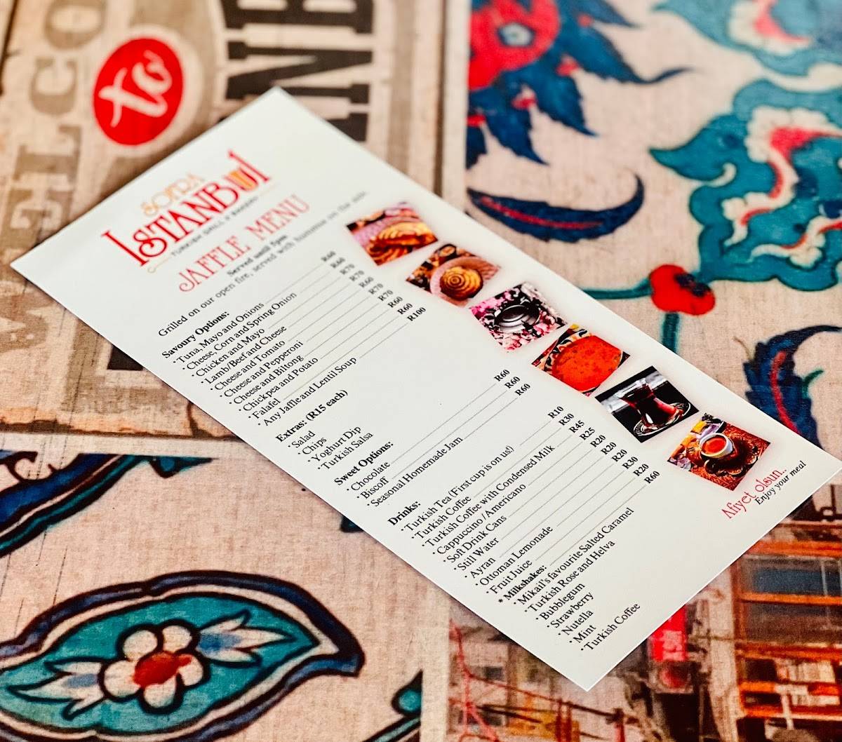 Menu at Sofra Istanbul Florida restaurant, Durban, 245 Florida Rd