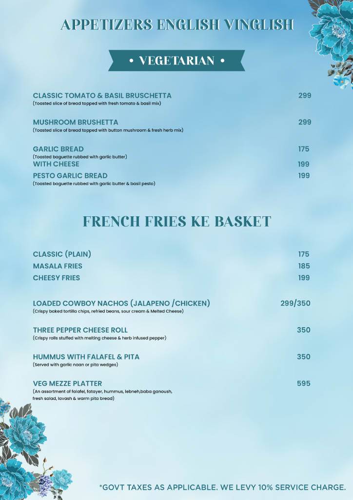 Menu at Solasta Cafe, Gurugram