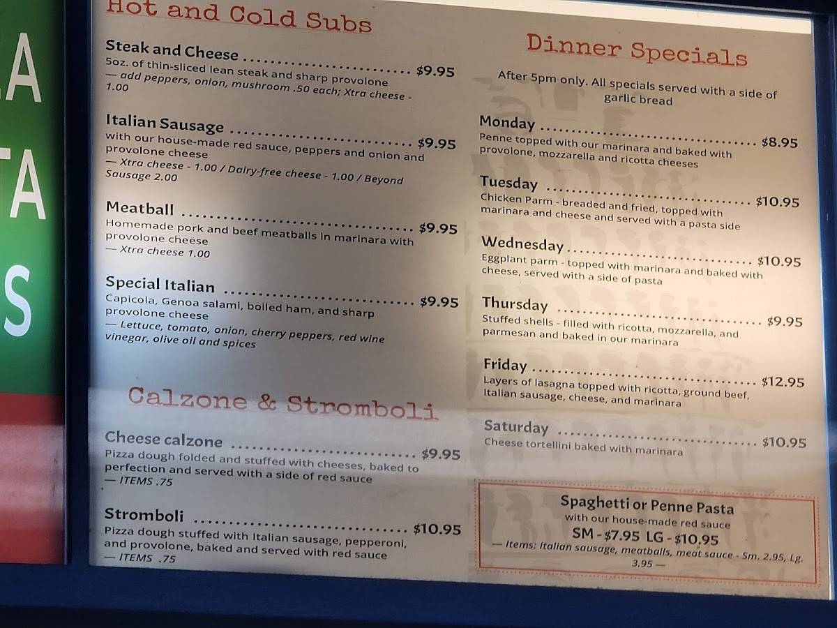 Menu at Solle's Pizza pizzeria, Tallahassee