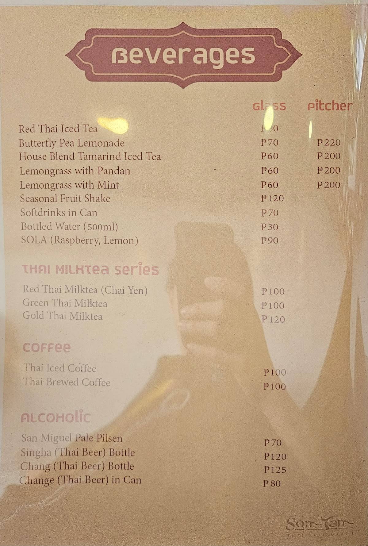 Menu at Som Tam restaurant, Baguio, 21 Ecco Building #144