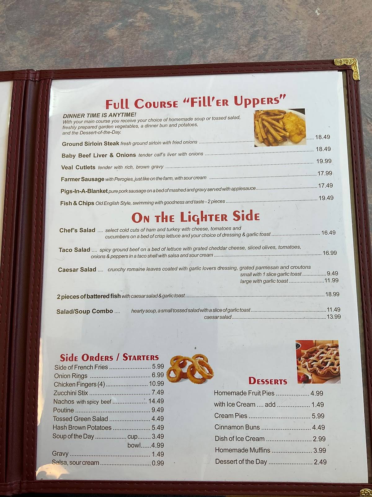 Menu at Somewhere Else Cafe, Hope
