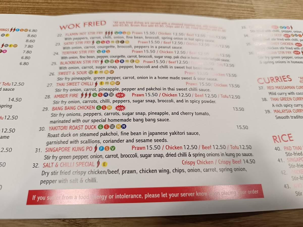Menu at Soos Asian Street Food restaurant, Mallow