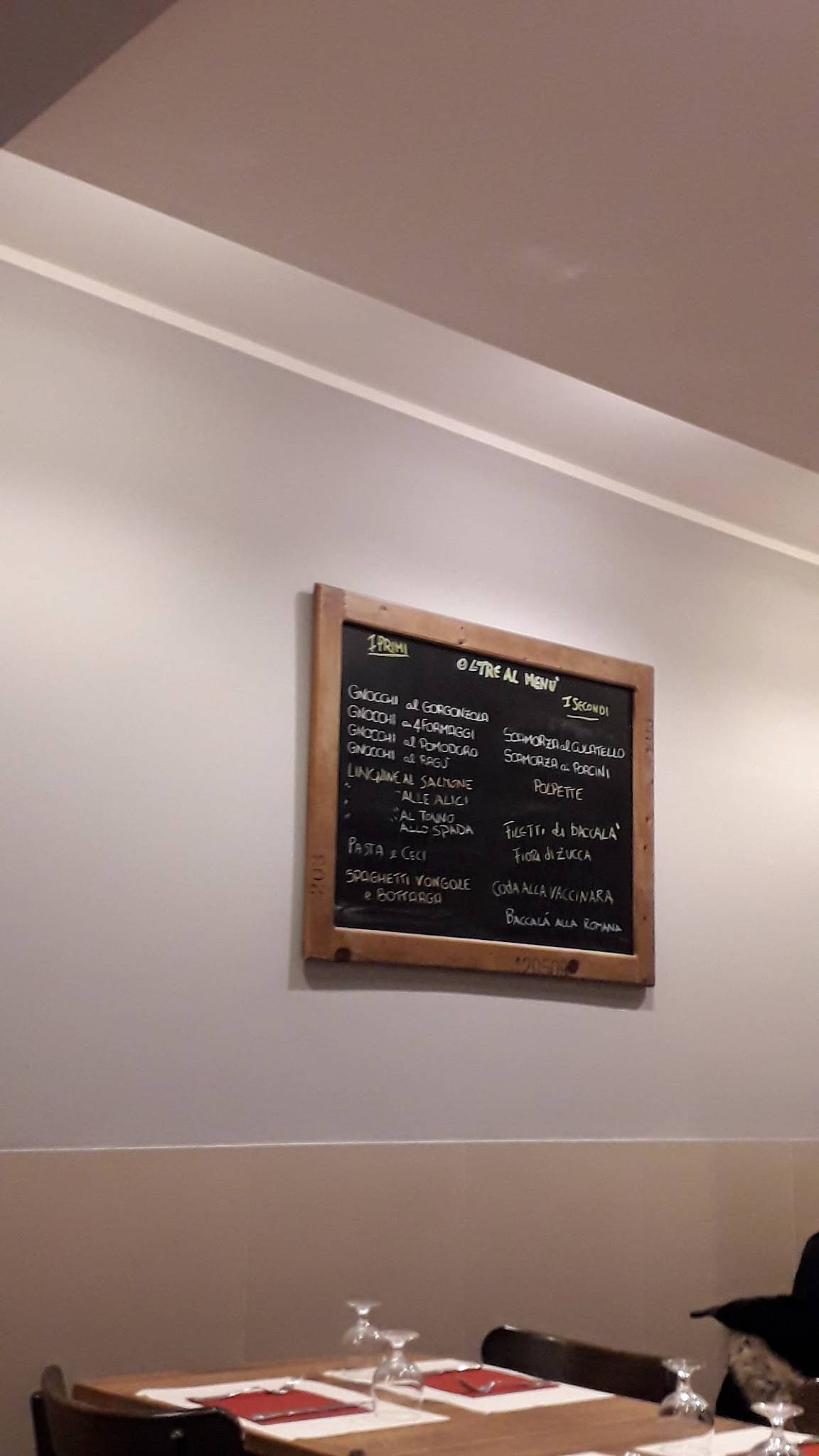 Menu at Sora Lucia restaurant, Rome