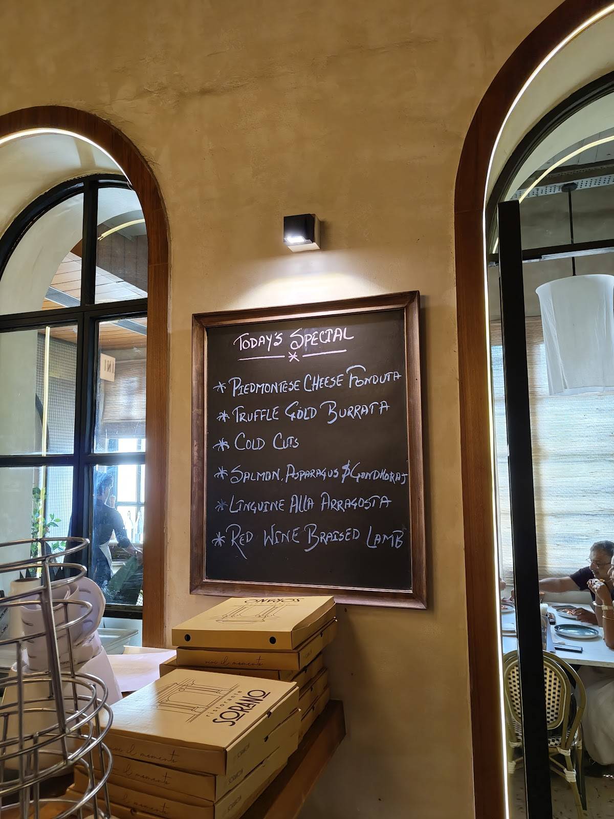 Menu at Sorano, Kolkata