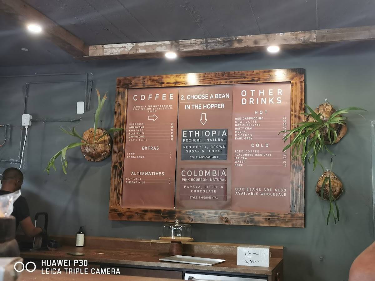 Menu at Sorcery Coffee Roasters Hillcrest restaurant, Pretoria