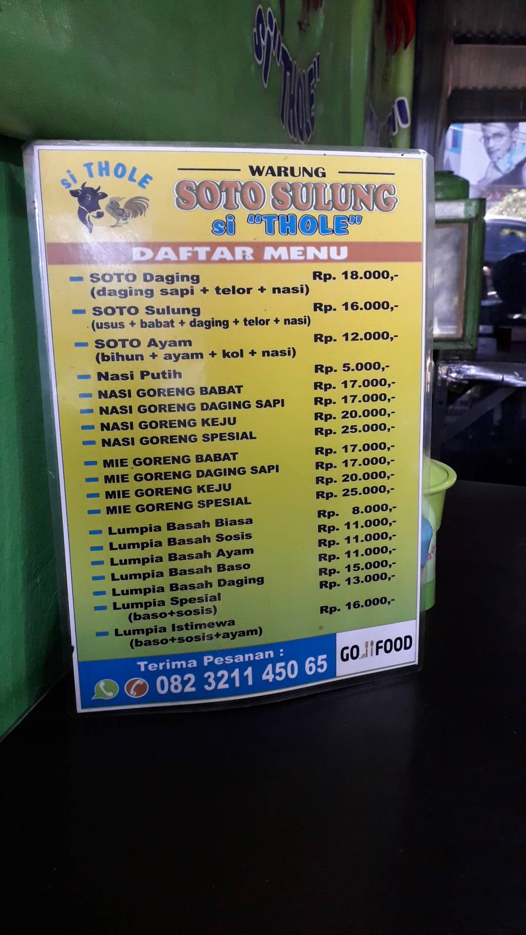 Menu at Soto Sulung SI"THOLE restaurant, Bandung, Jl. Taman Kopo Indah ...