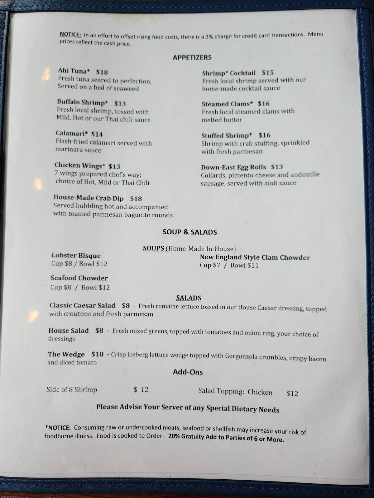 Menu at Southern Salt Seafood Company and Waterfront Restaurant ...