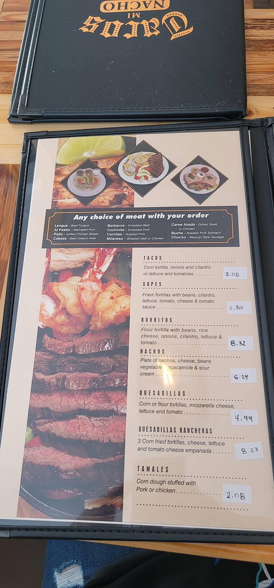 Menu at Taco Mi Nacho Southington restaurant, Southington