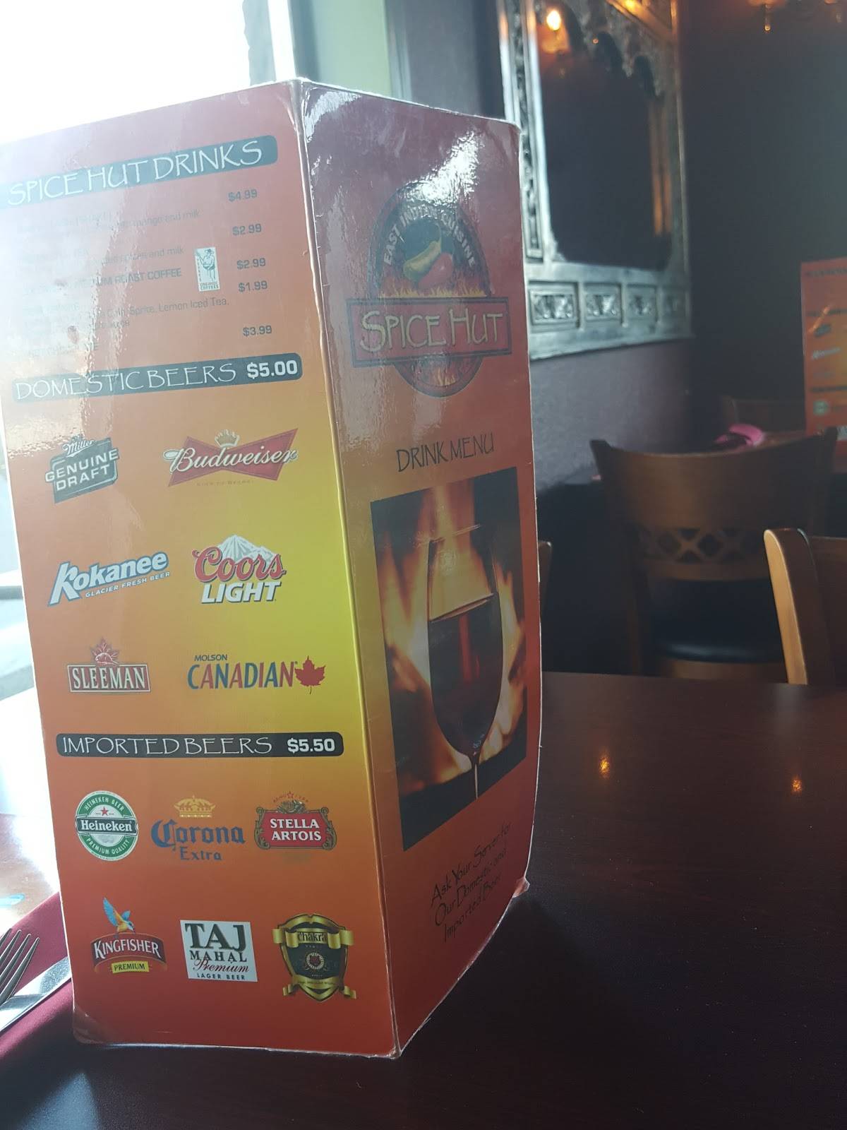Menu at Spice Hut Indian Cuisine. restaurant, Ladysmith