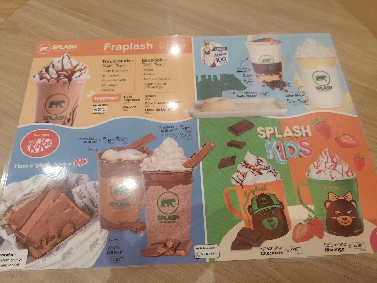 Menu em Splash Bebidas Urbanas, Florianópolis