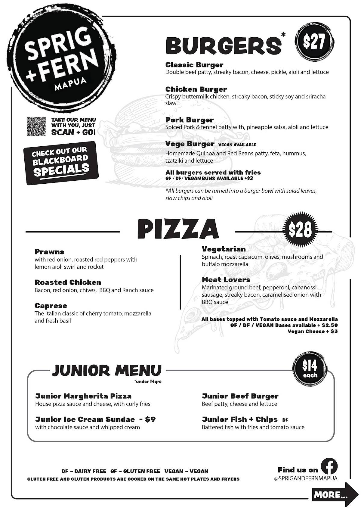 Menu at Sprig + Fern Mapua pub & bar, Mapua, 67 Aranui Rd