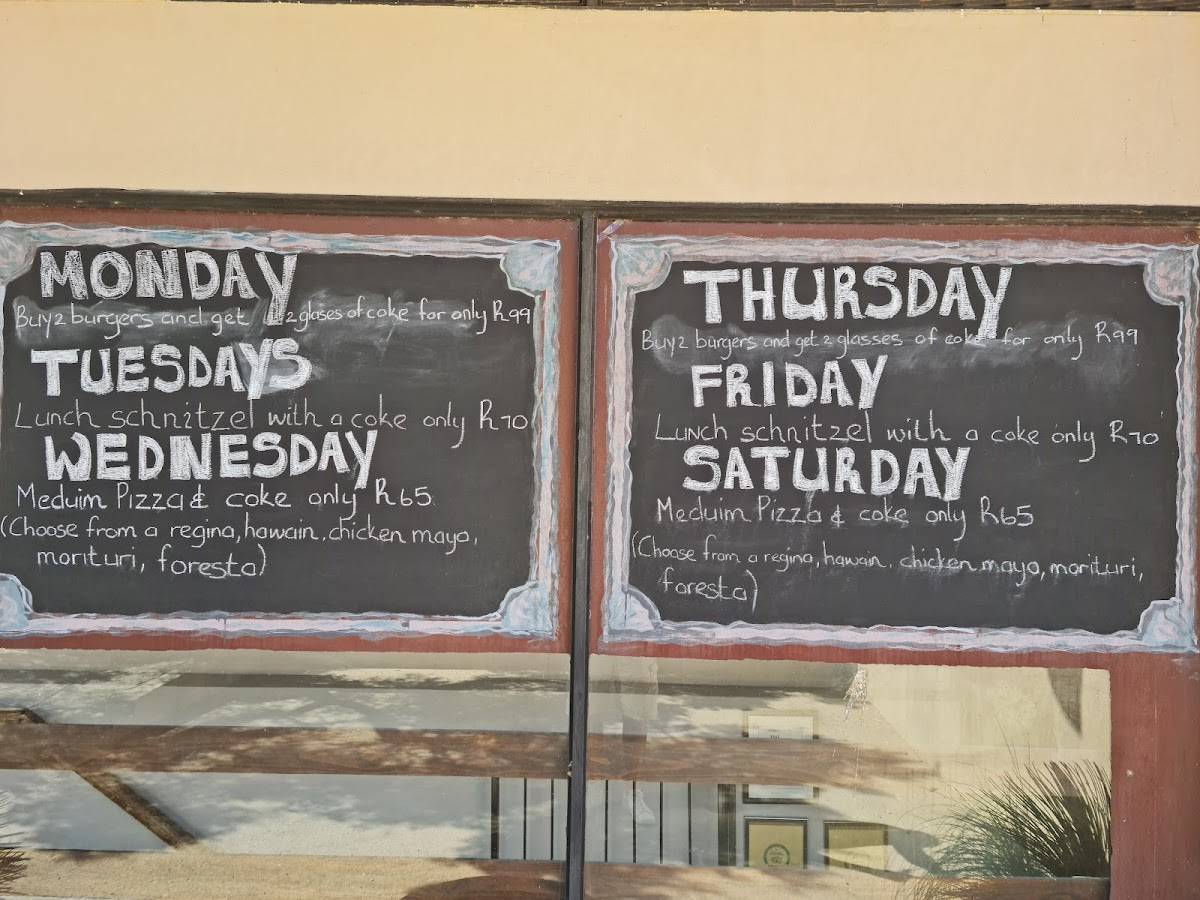 Menu at Tauren Steak Ranch Springbok steakhouse, Springbok