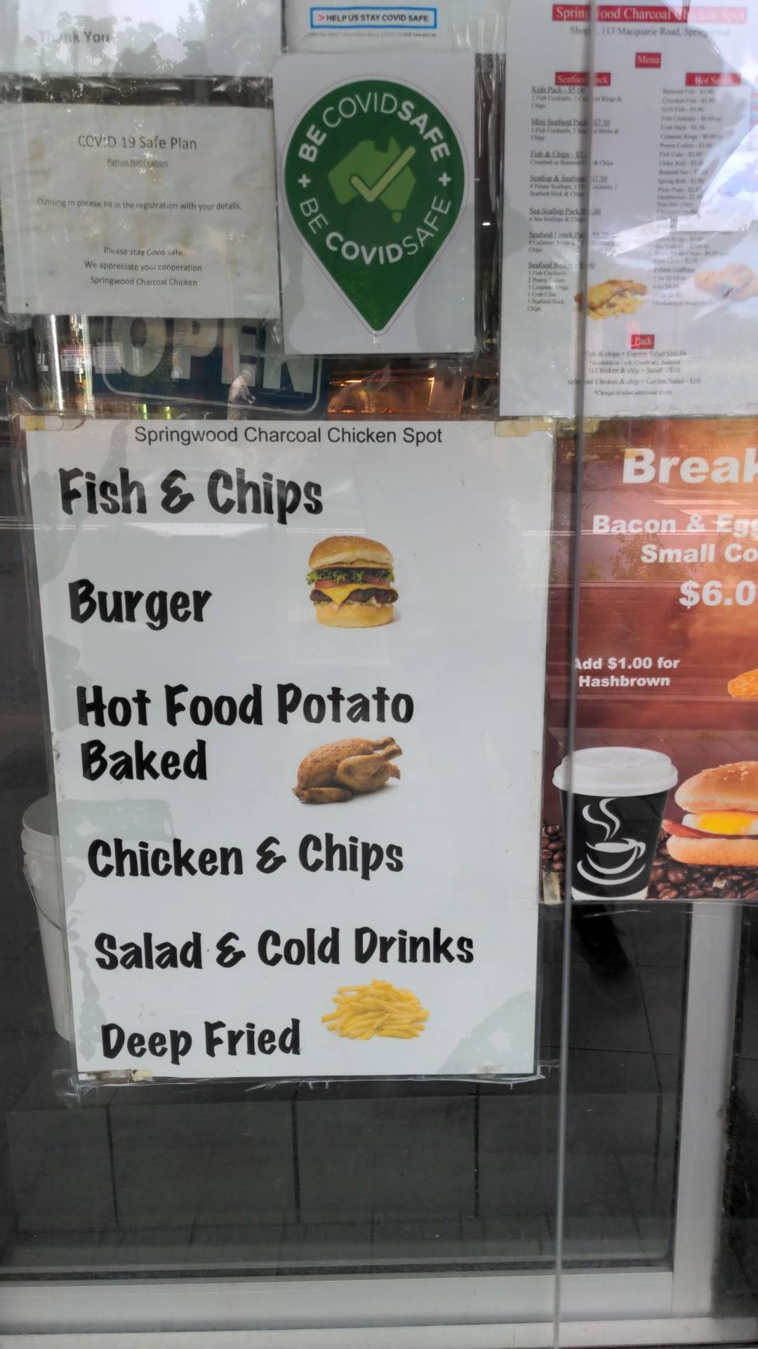 Menu at Springwood Charcoal Chicken Spot fast food, Springwood