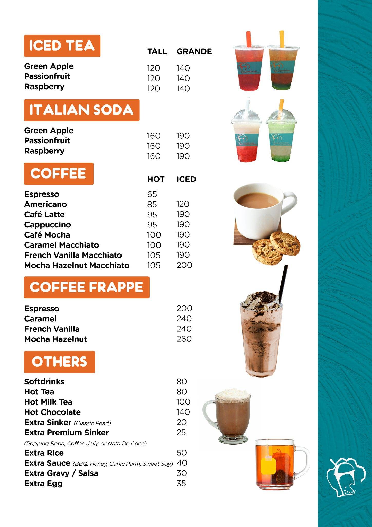 Menu at Sprocketeer Cafe, Cebu City
