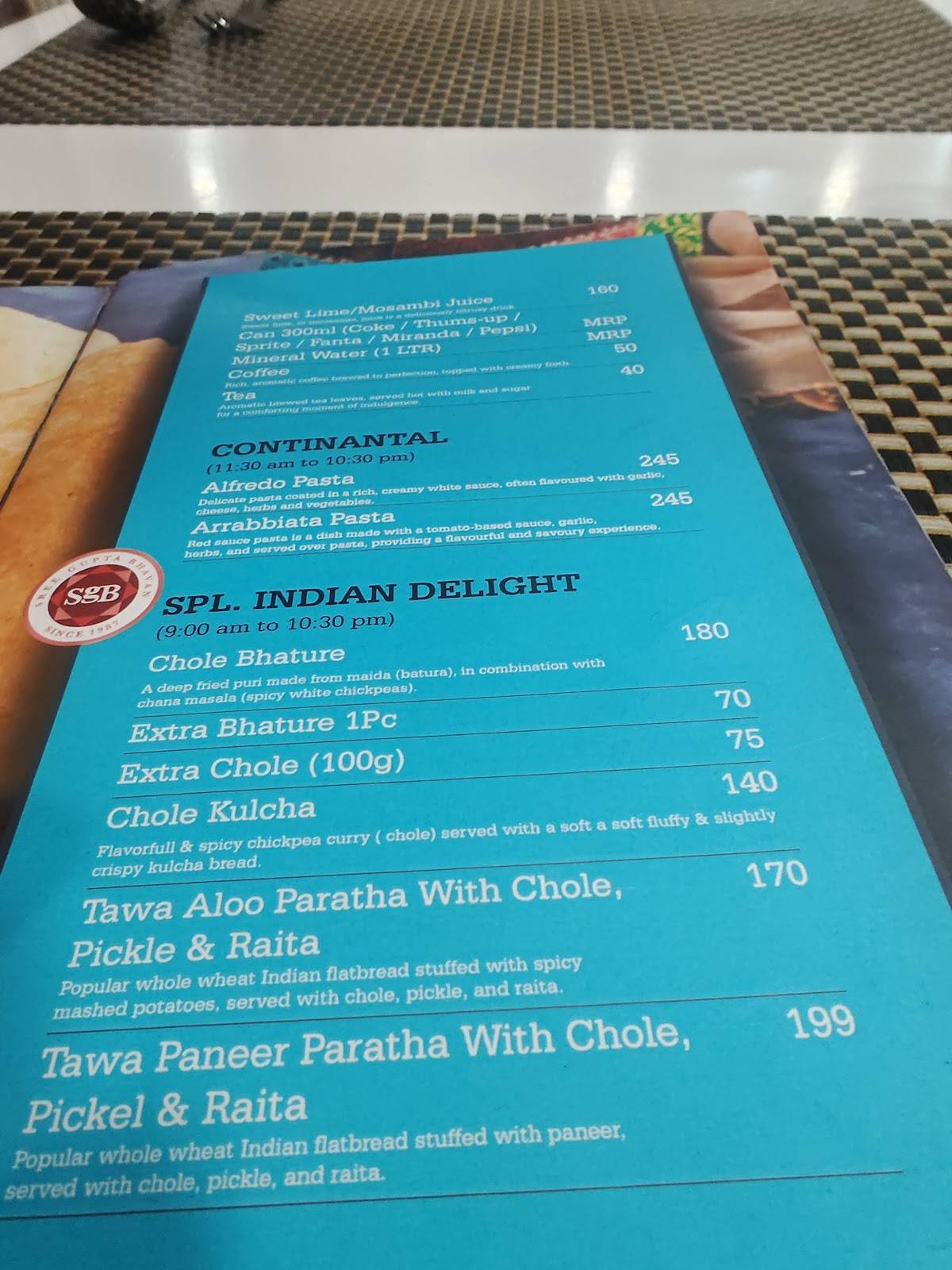 Menu at Sree Gupta Bhavan - SgB, Chennai, 7