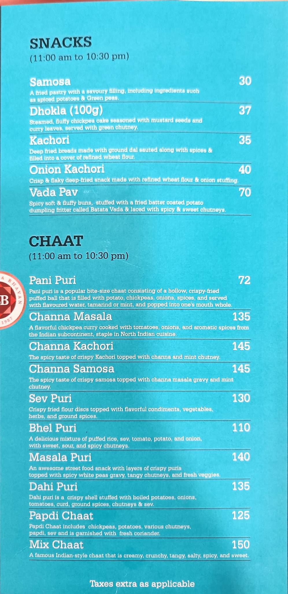Menu at Sree Gupta Bhavan - SgB, Chennai, 7