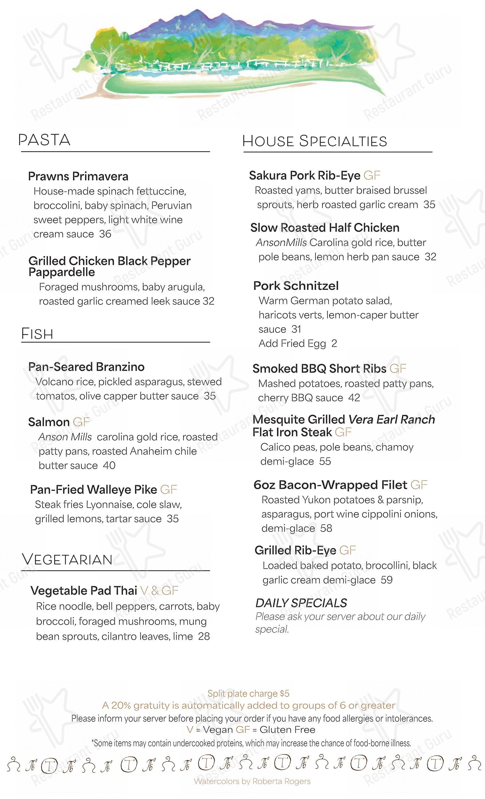 Menu at Stables Ranch Grille restaurant, Tubac, 65 Avenida de Otero
