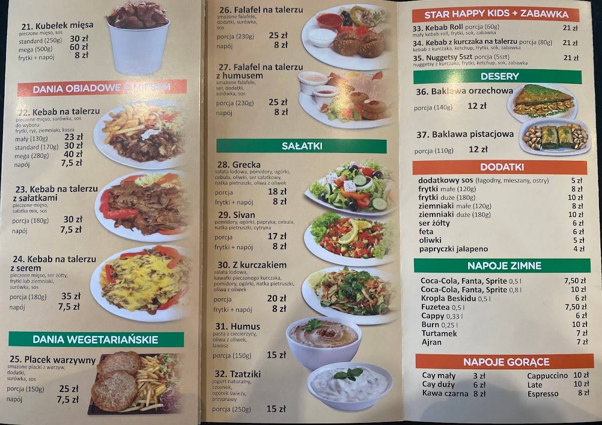 Menu at Star KEBAB, Gdynia