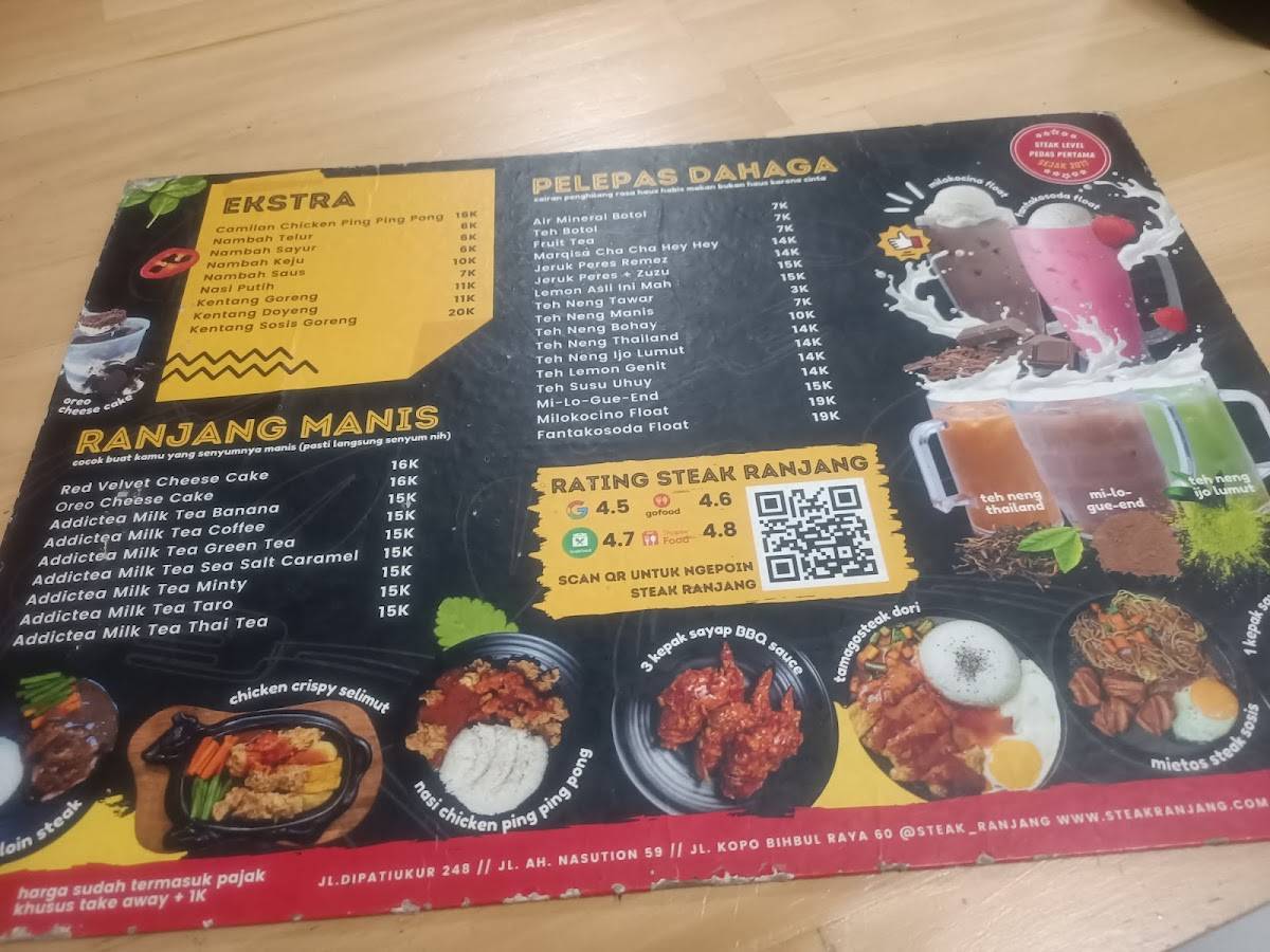 Carta del restaurante Steak Ranjang Kopo - Steak Enak di Bandung, Bandung