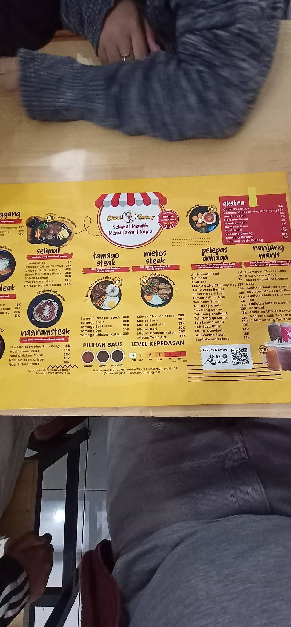 Carta del restaurante Steak Ranjang Kopo - Steak Enak di Bandung, Bandung