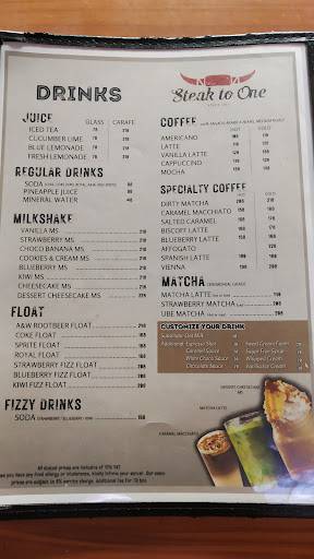 Menu at Steak to One - Maginhawa (Main) restaurant, Quezon City, Brgy