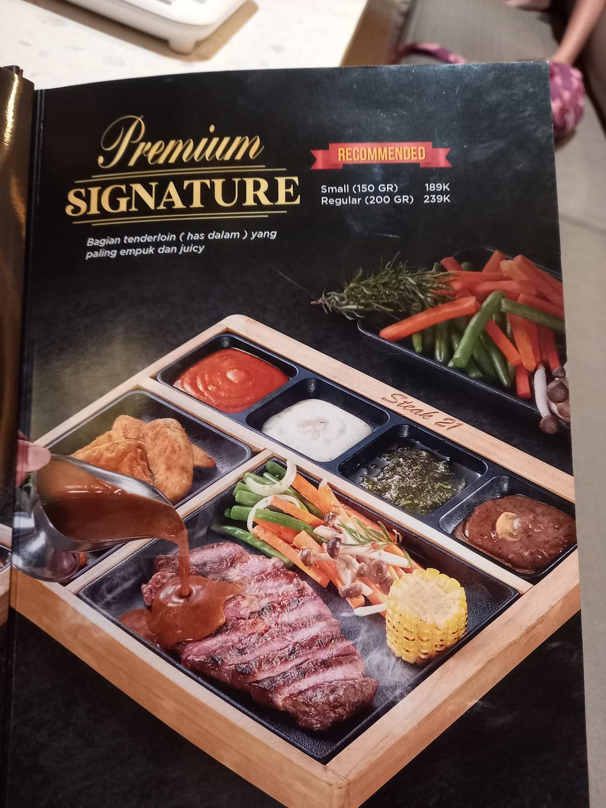 Carta del restaurante Steak21 Aeon Mall Deltamas, Bekasi