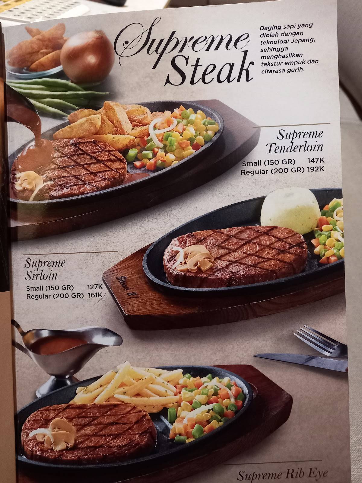 Carta del restaurante Steak21 Aeon Mall Deltamas, Bekasi