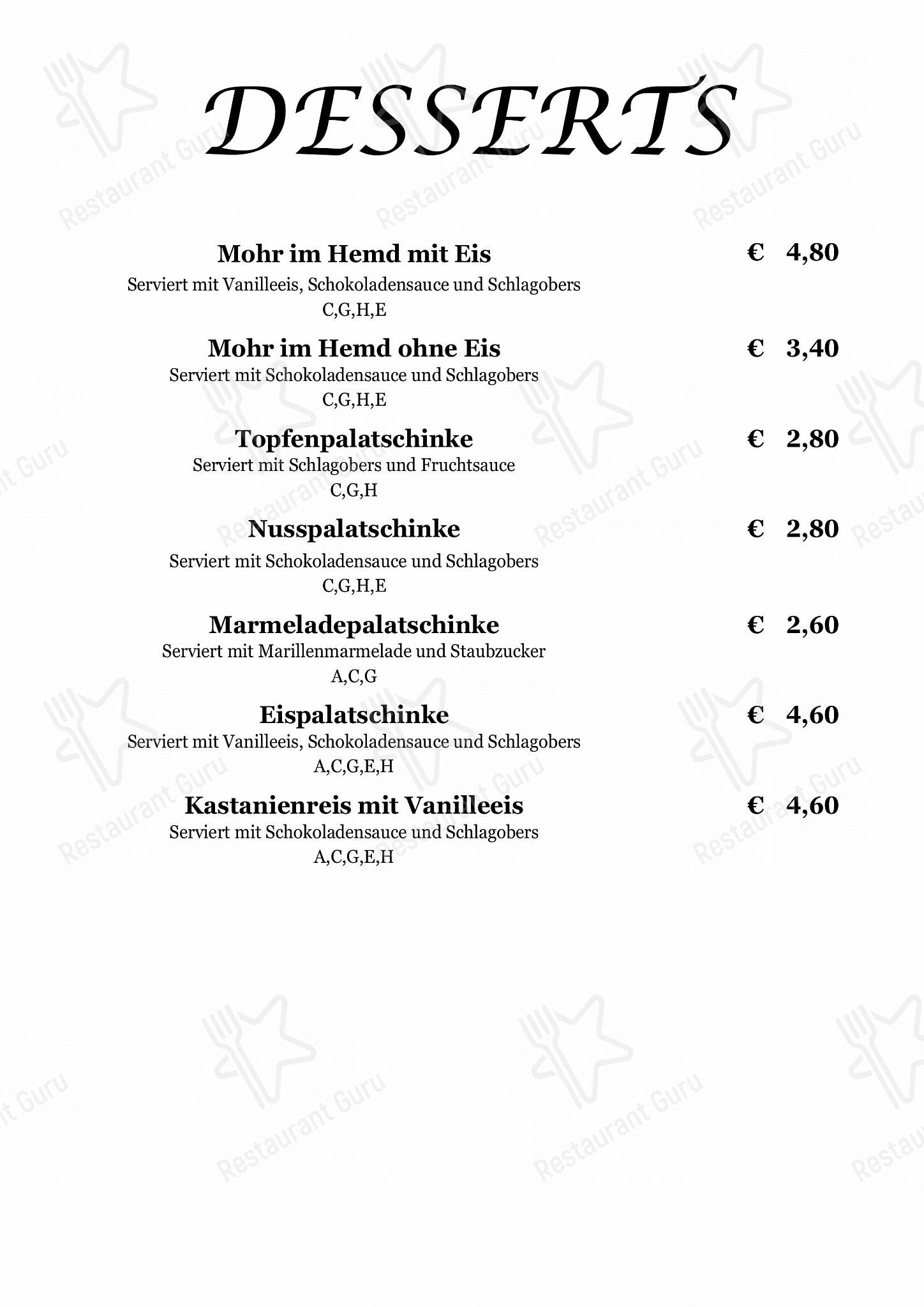 Menu at American Roadhouse steakhouse, Graz