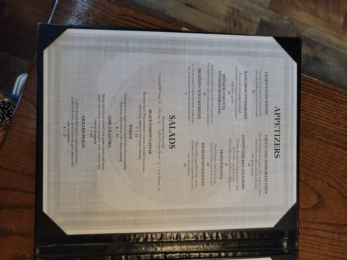 Menu at Boars Tusk Steakhouse, Rock Springs