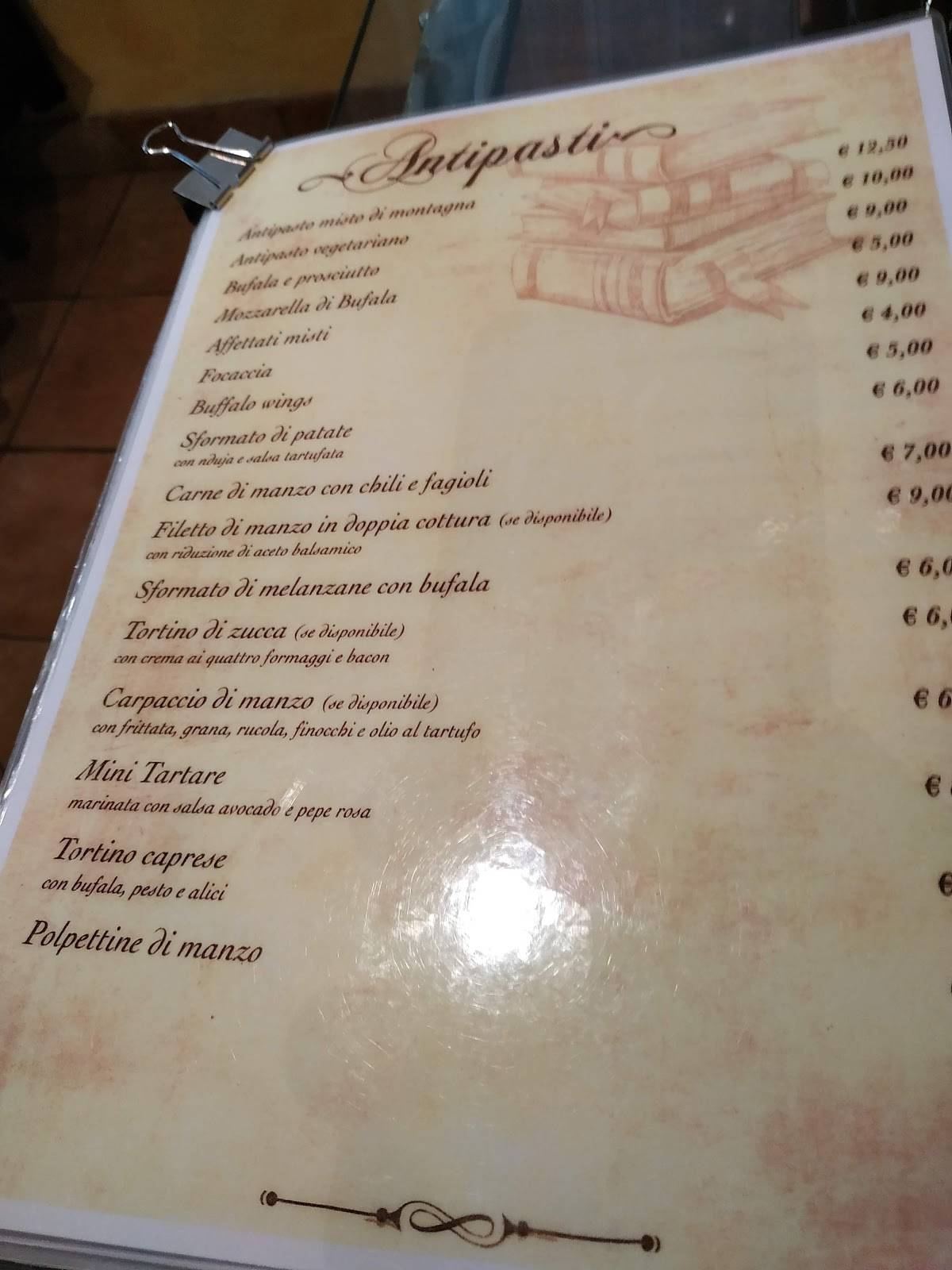 Menu da La Querida steakhouse, Roma, Viale del Circuito