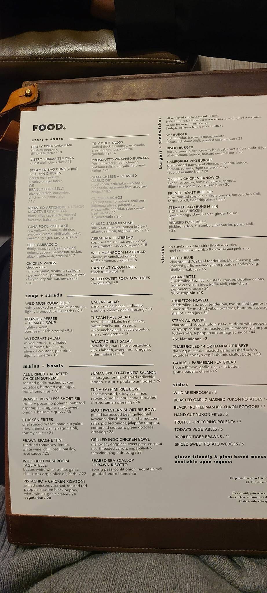 Menu at Wildcraft Grill + Long Bar, Waterloo