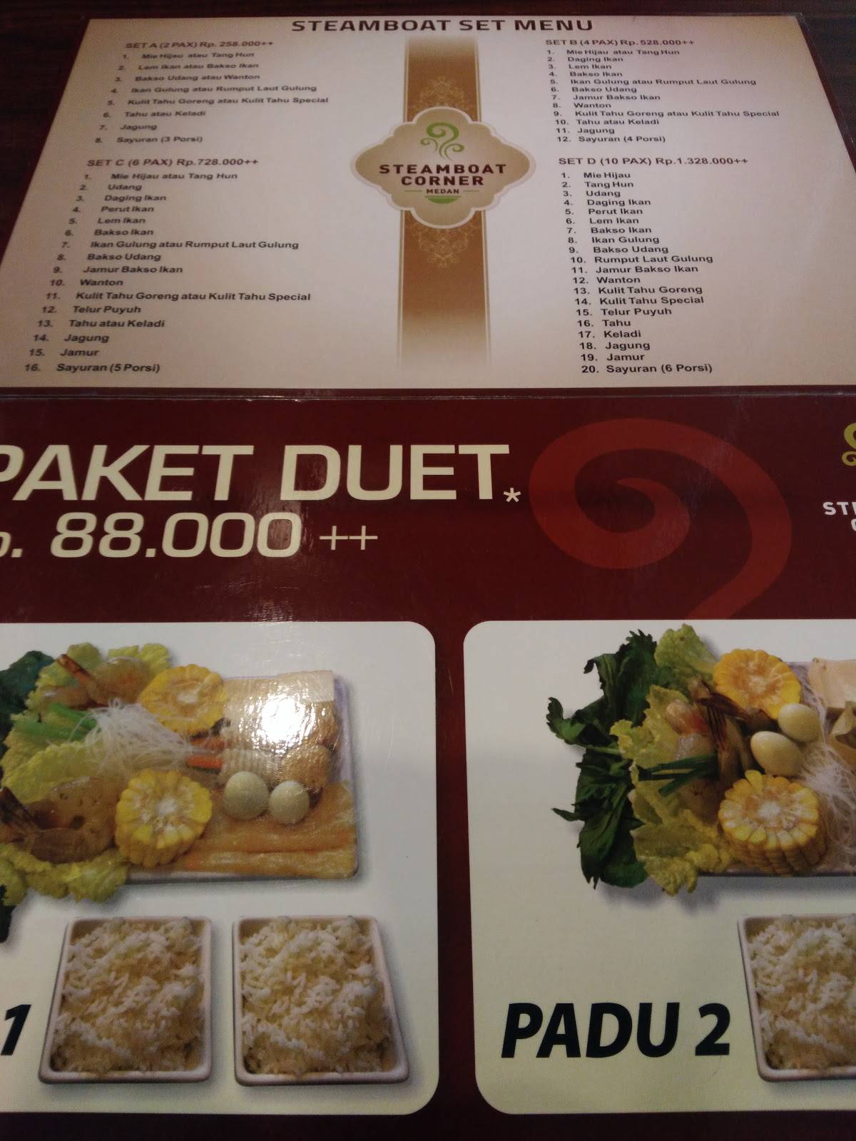 Menu at Steamboat Corner Medan restaurant, Medan