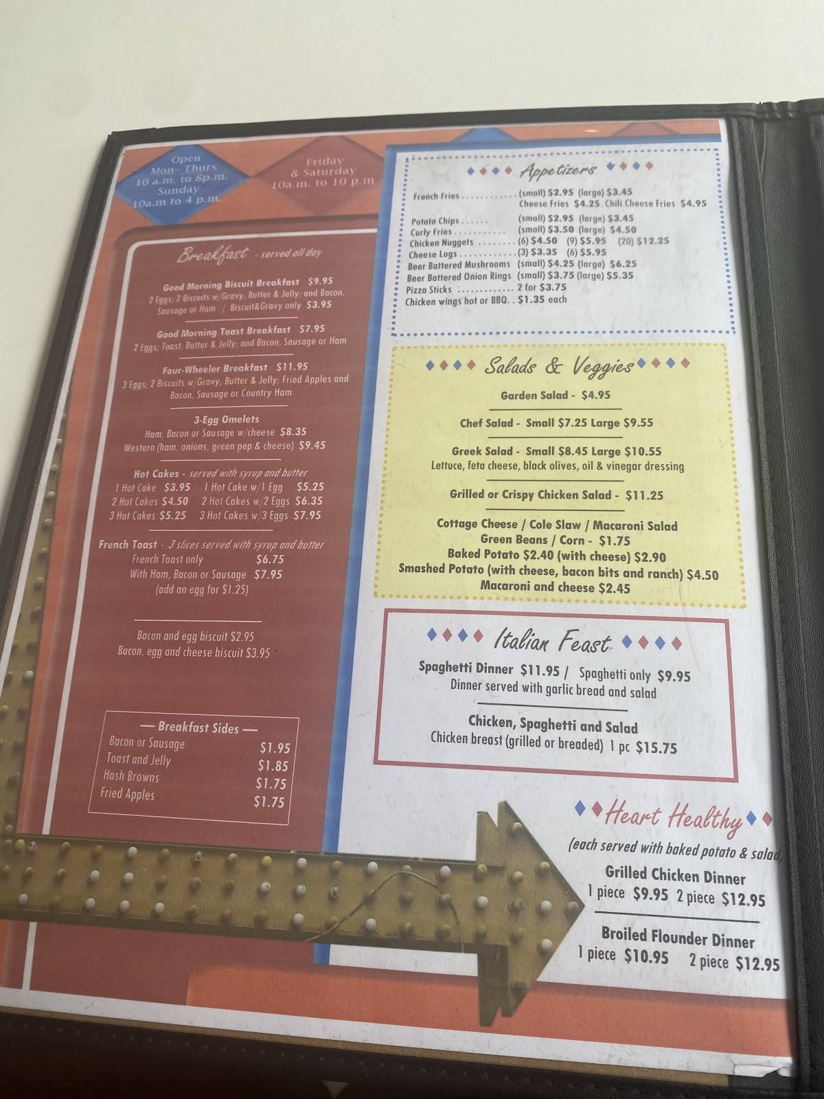 Menu at Sterling Drive-In restaurant, Welch