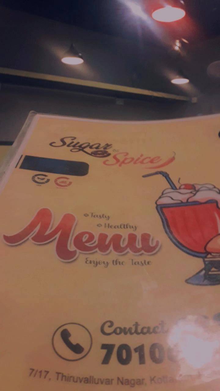 Menu at Sugar And Spicy, Kottaram