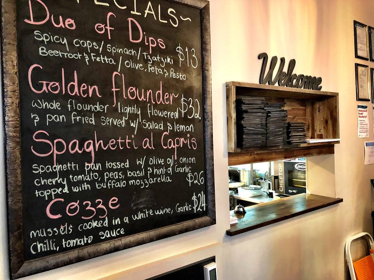 Menu at Sugo 67 cafe, Mornington