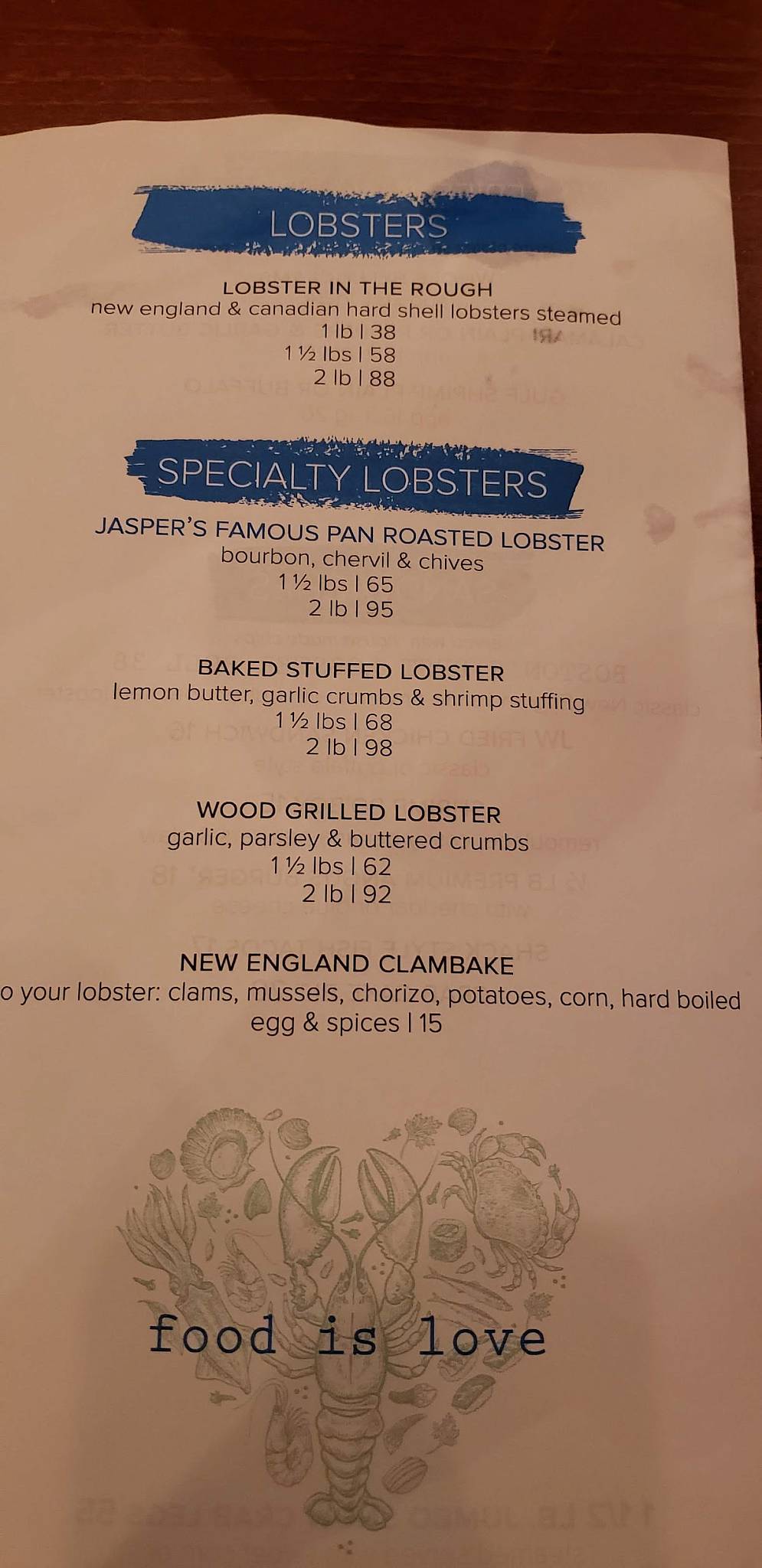 Menu at Summer Shack pub & bar, Boston, 50 Dalton St