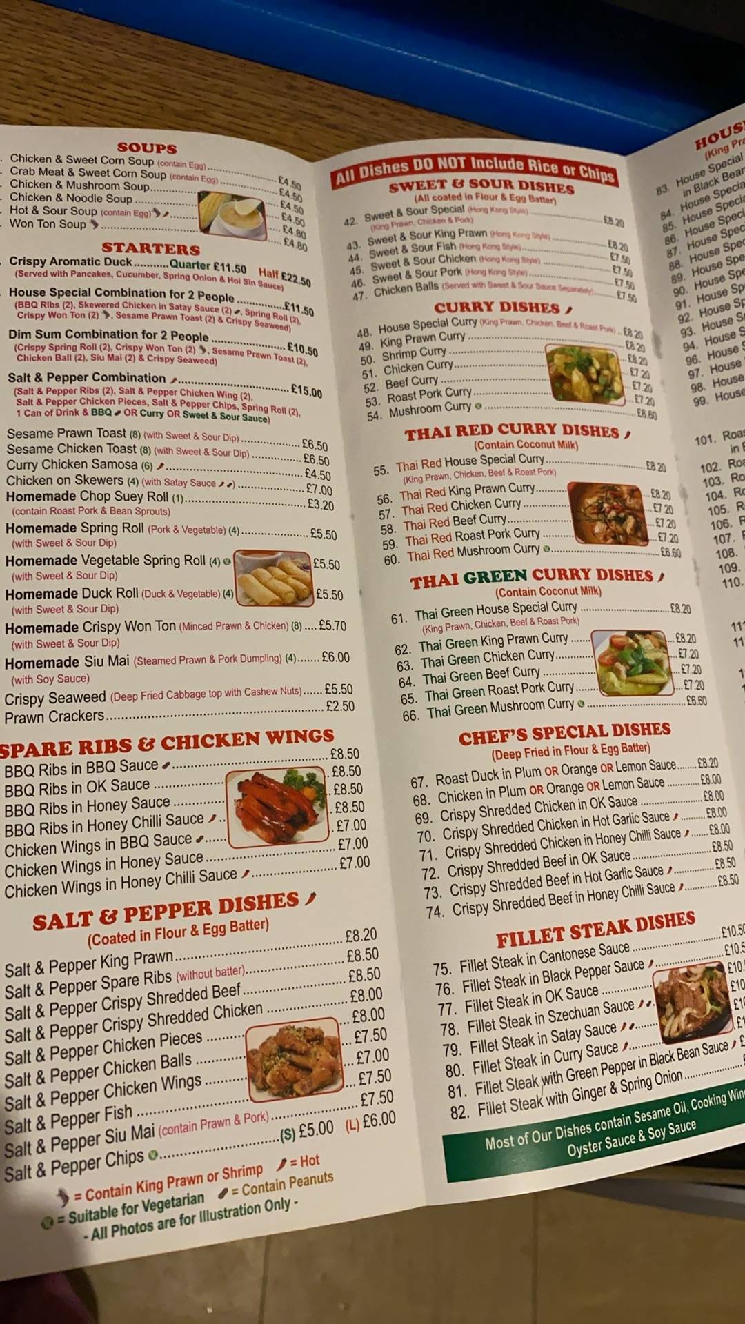 Menu at Sun Kin restaurant, Winsford