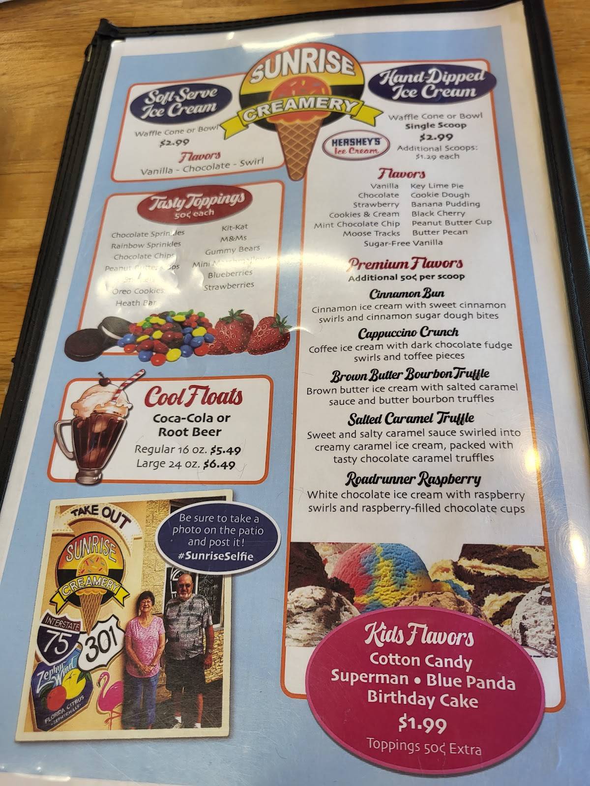Menu at Sunrise Eatery restaurant, Zephyrhills, Gall Blvd