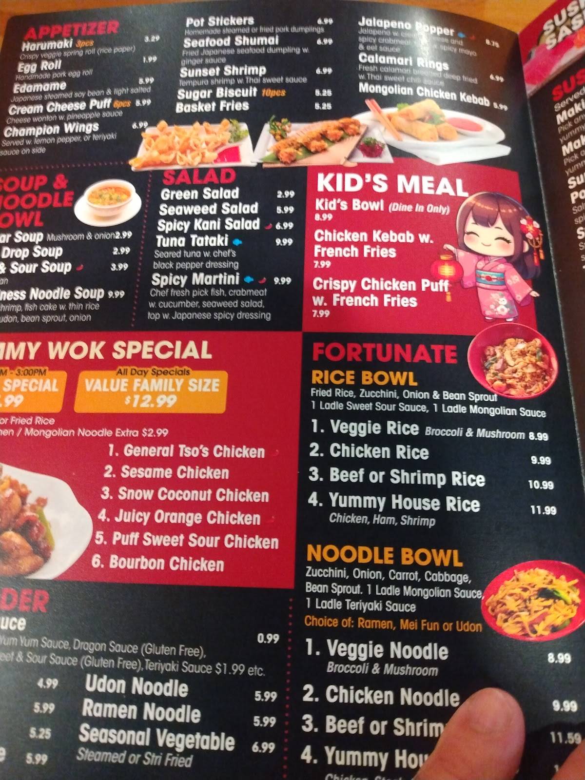 Menu at Super yummy restaurant, Kingsport