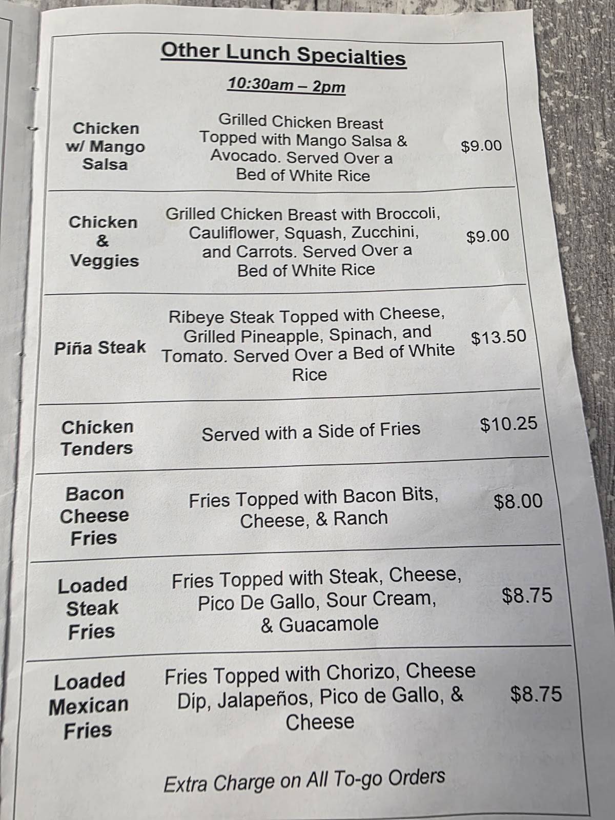 Menu at Sur 81 restaurant, Marion, VA-16