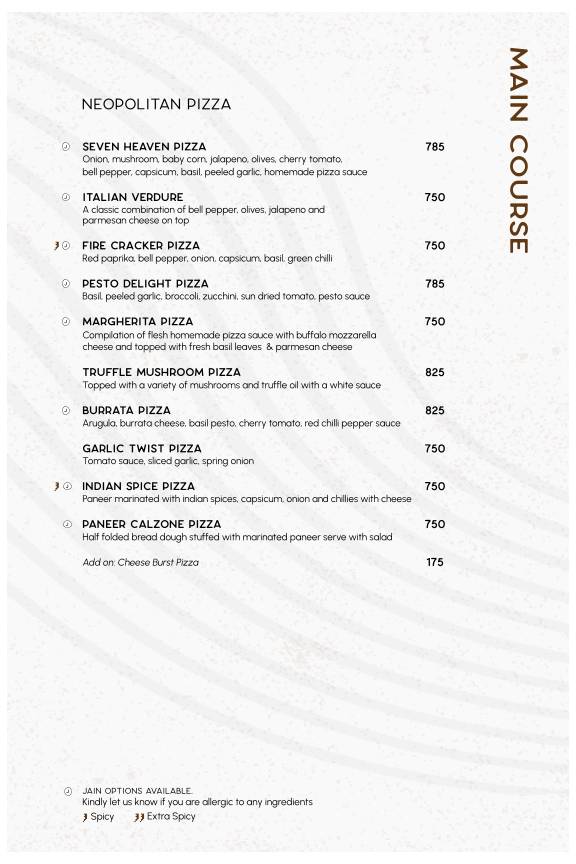 Menu at ZERO The restaurant, Surat